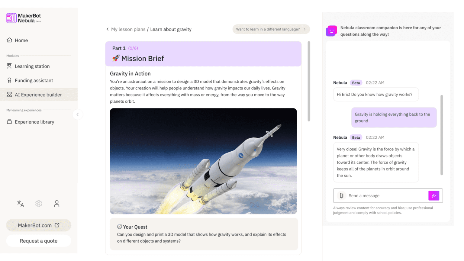 MakerBot Nebula Launches as an AI-Powered Differentiated Learning Platform for Education - MakerBot